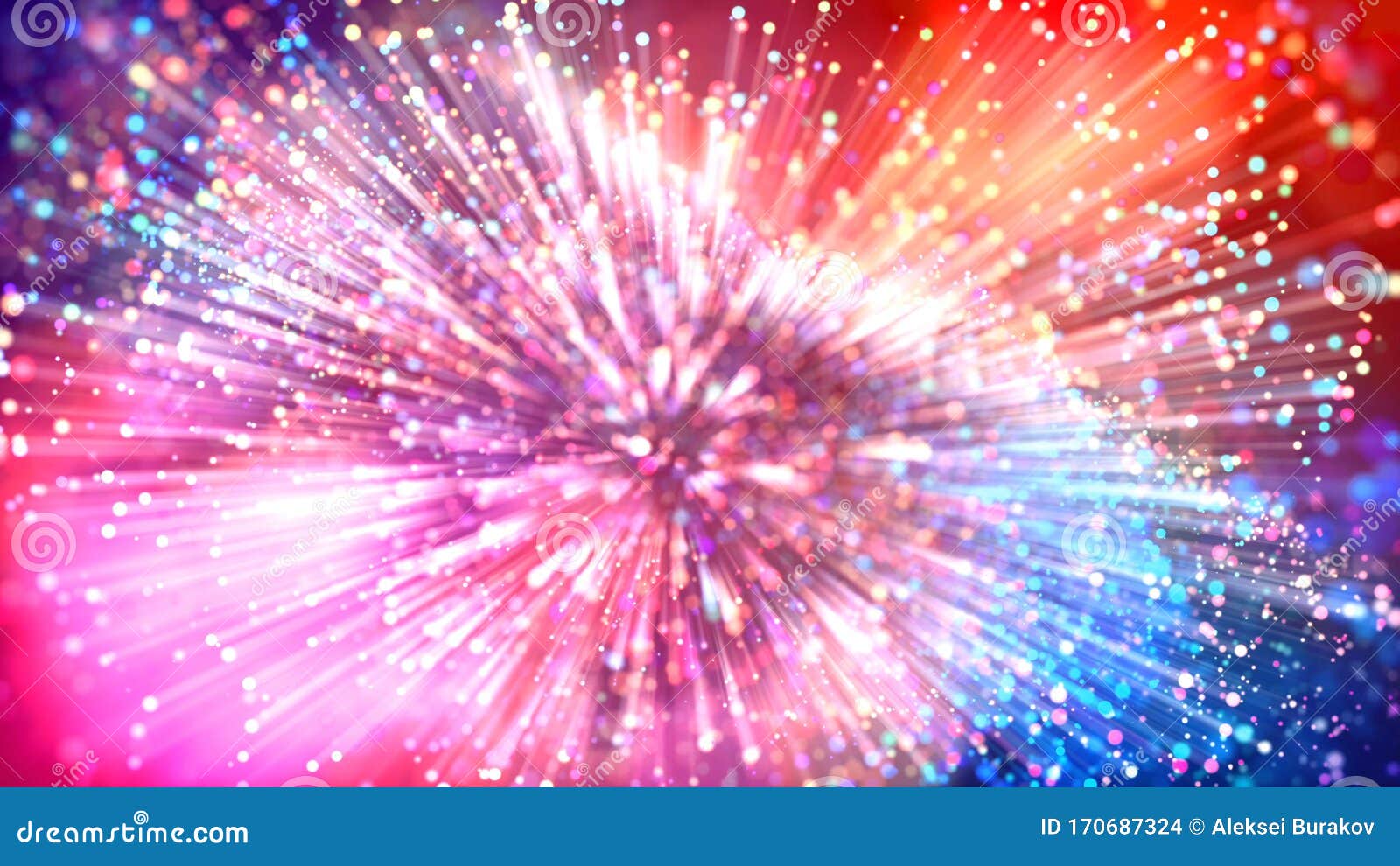Abstract Explosion of Multicolored Shiny Particles Like Sparkles with ...