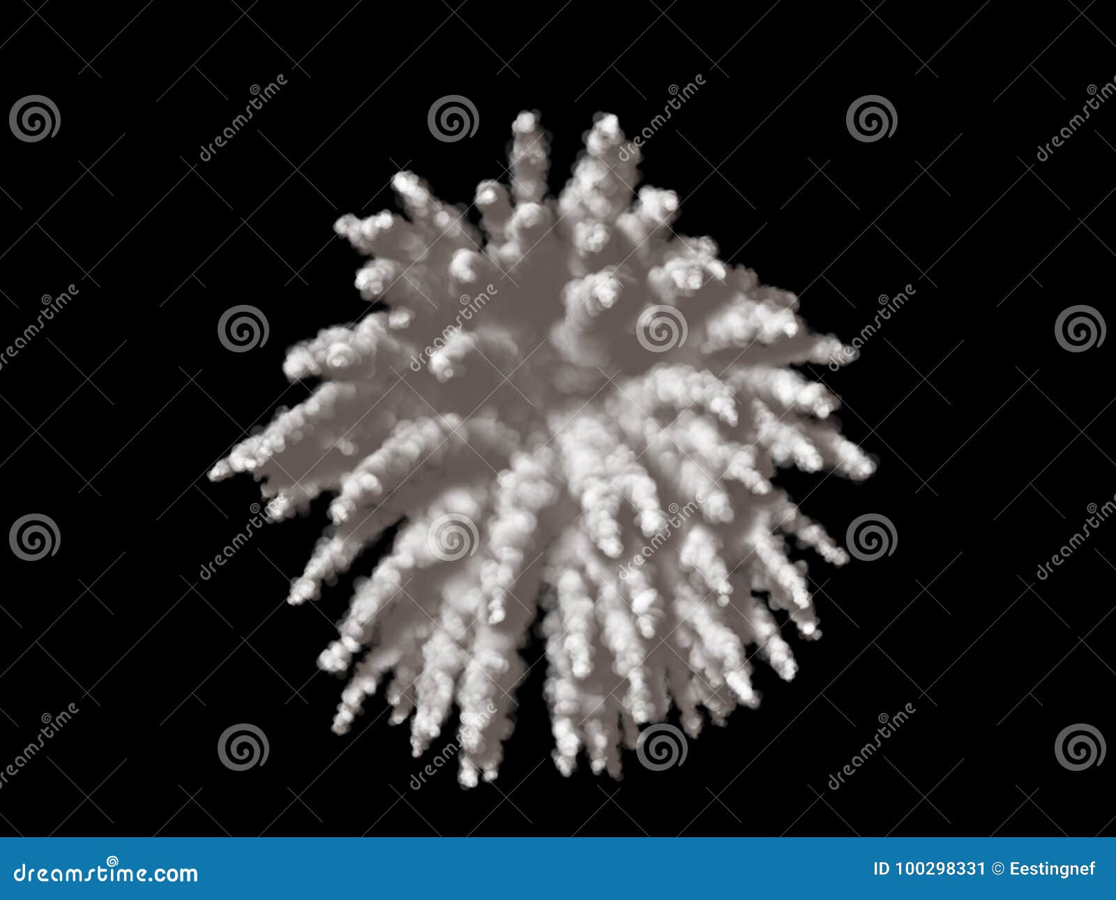 Abstract Explosion of Particles. Isolated on Black Background Stock ...