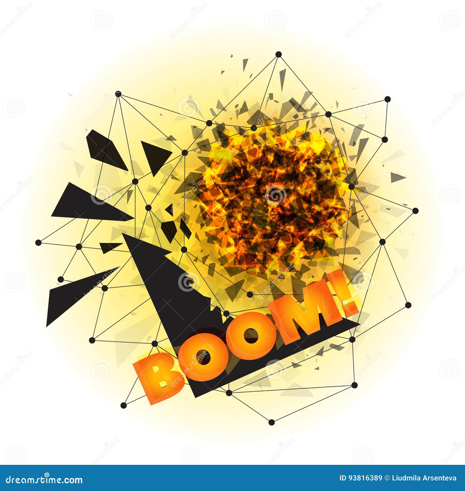 Abstract Explosion with Sharp Debris Stock Vector - Illustration of ...