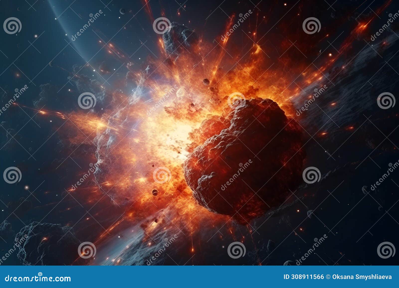Abstract Explosion in Space. Global Accident in the Galaxy. AI ...