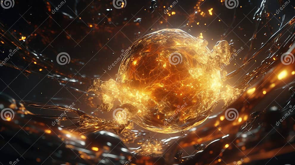 Abstract Explosion in Space with Rocks and Stones Burst in Flame, Sci ...