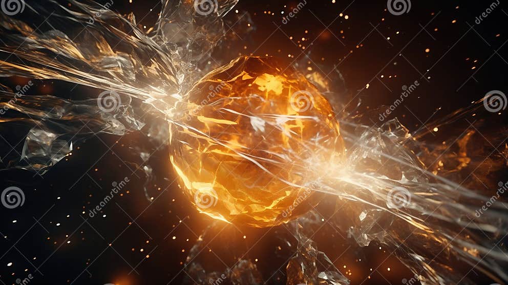 Abstract Explosion in Space with Rocks and Stones Burst in Flame, Sci ...