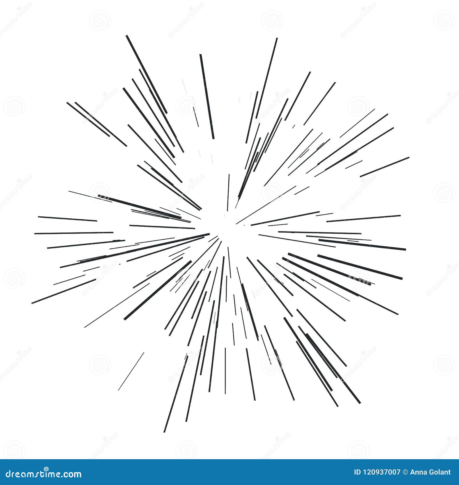 Abstract Explosion, Speed Motion Lines from the Middle, Radiating Sharp ...