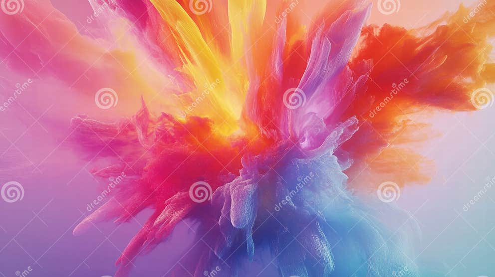 Vibrant Color Explosion Creates Dynamic Backdrop with Ample Space for ...