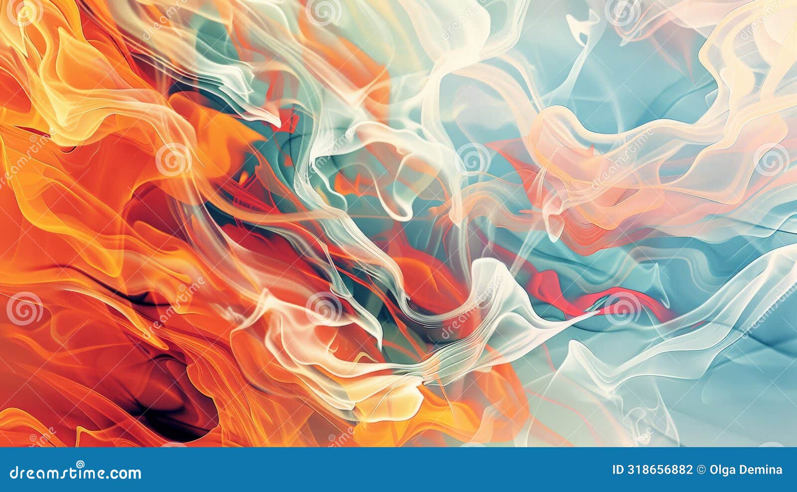 Abstract Expression of Fire and Ice, a Metaphor for Opposing Forces in ...