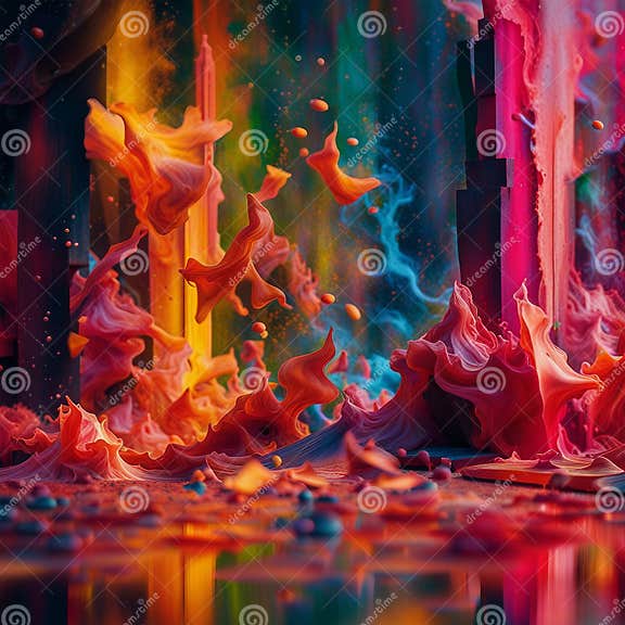 Abstract, Expression Service. Explosive Painting. Stock Illustration ...