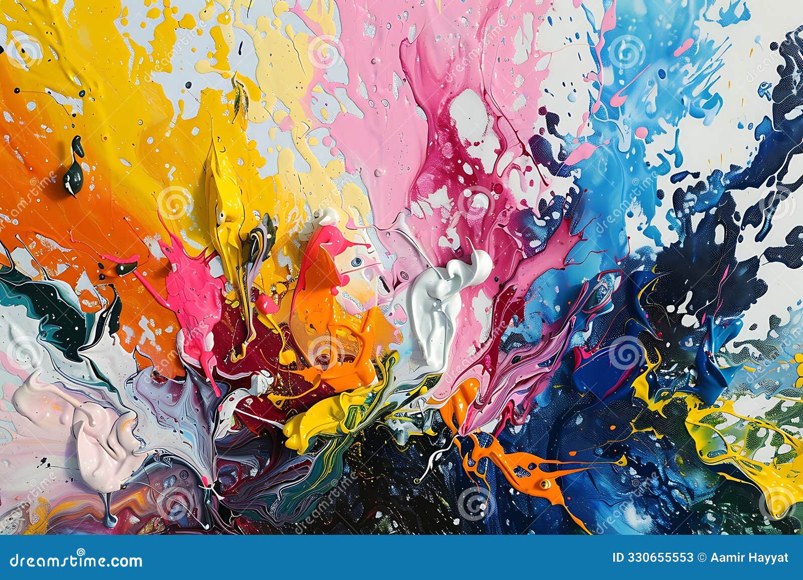 Abstract Expressionism in AI Art with Oil Painting Techniques Stock ...