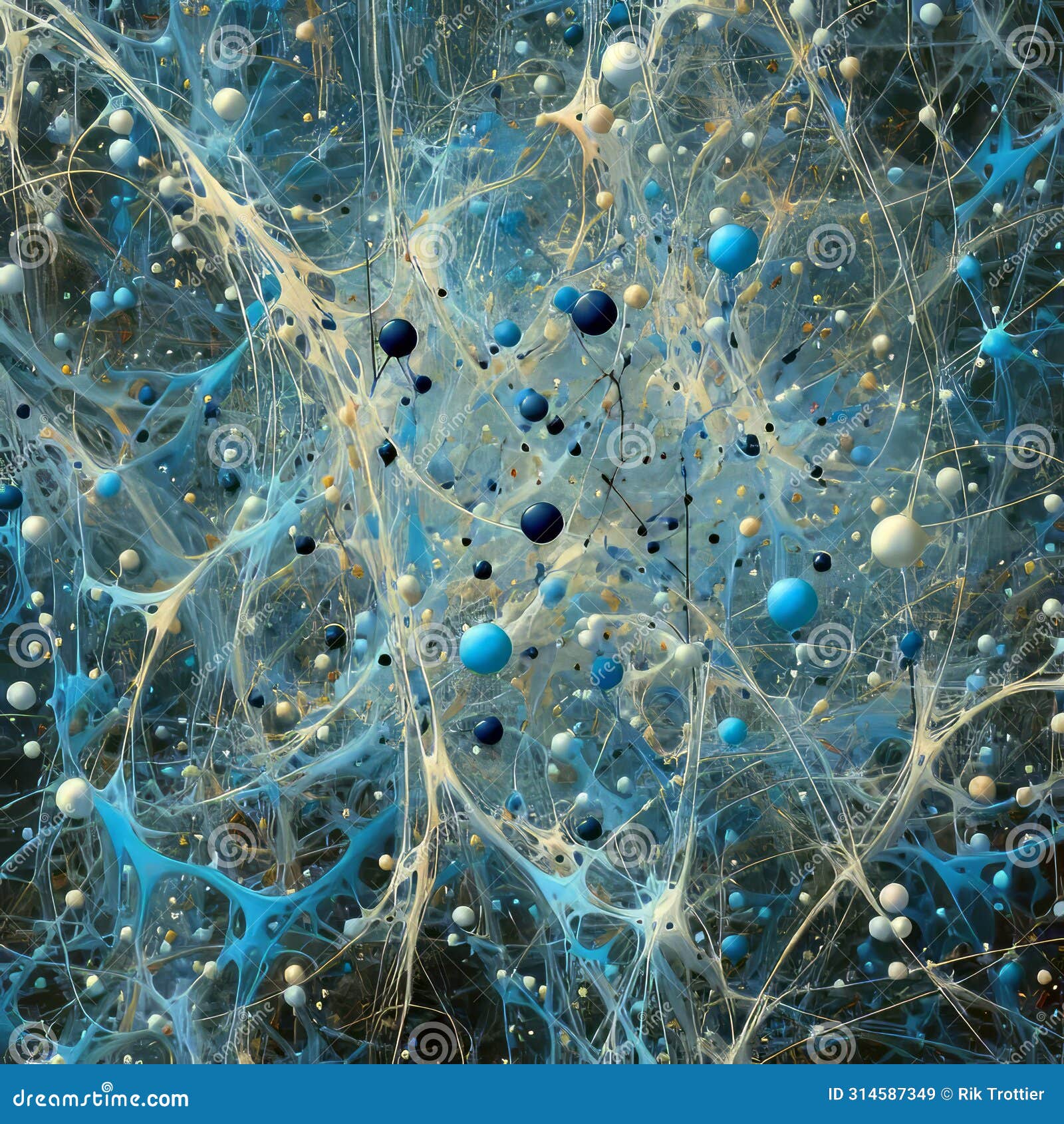 Abstract Expressionism Blue Shades and Patterns Stock Illustration ...