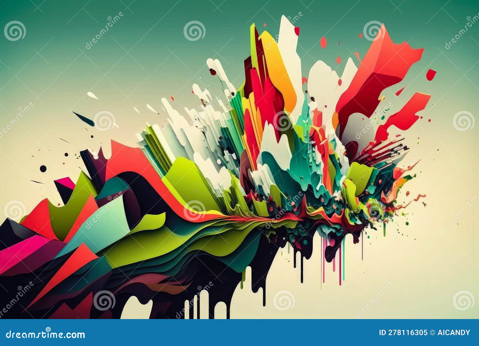 Abstract Expressionism in the Digital Era Glitchy Distorted Forms in ...