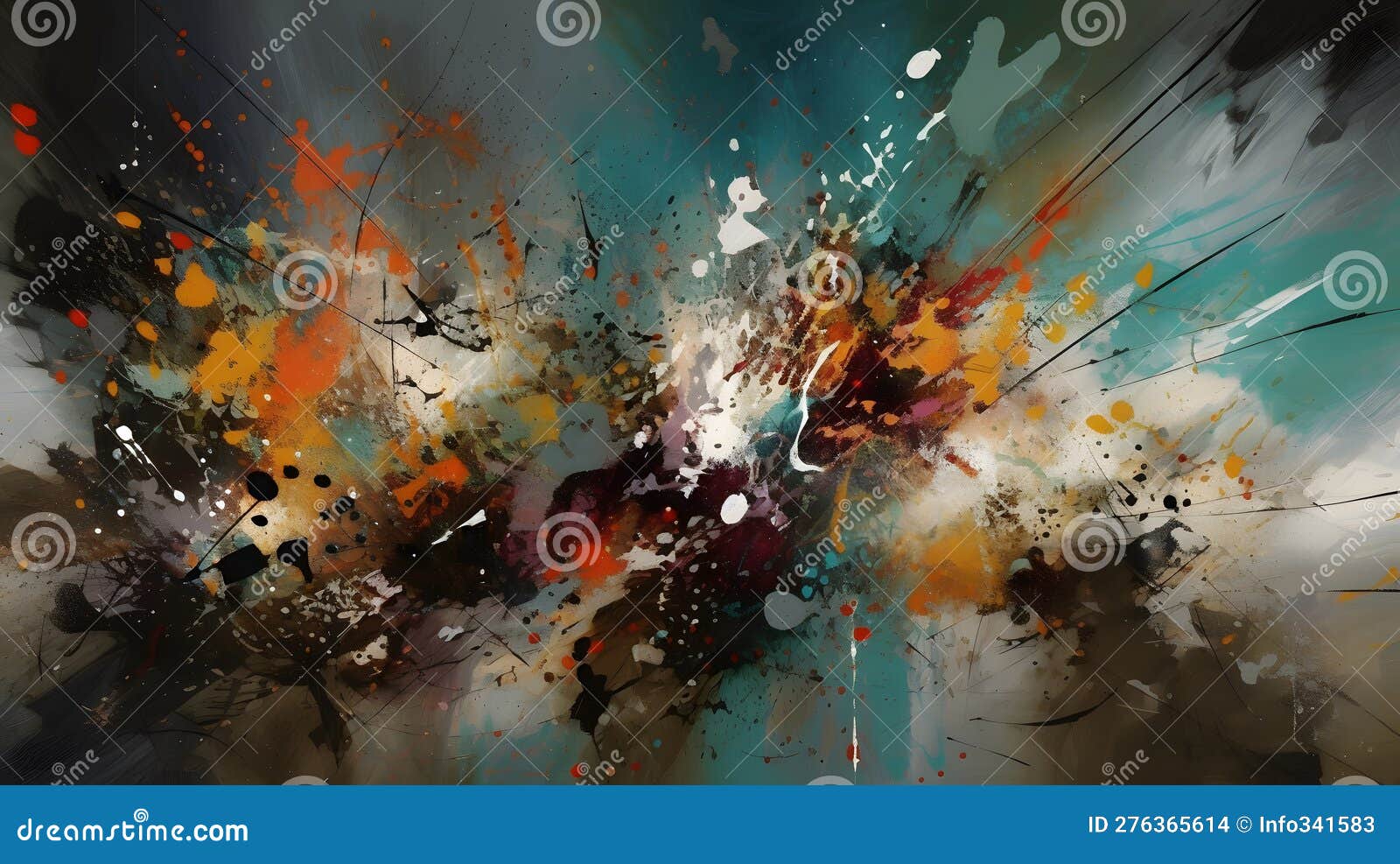 Abstract Expressionism Paint Splatters Textures Colors Two Created with ...