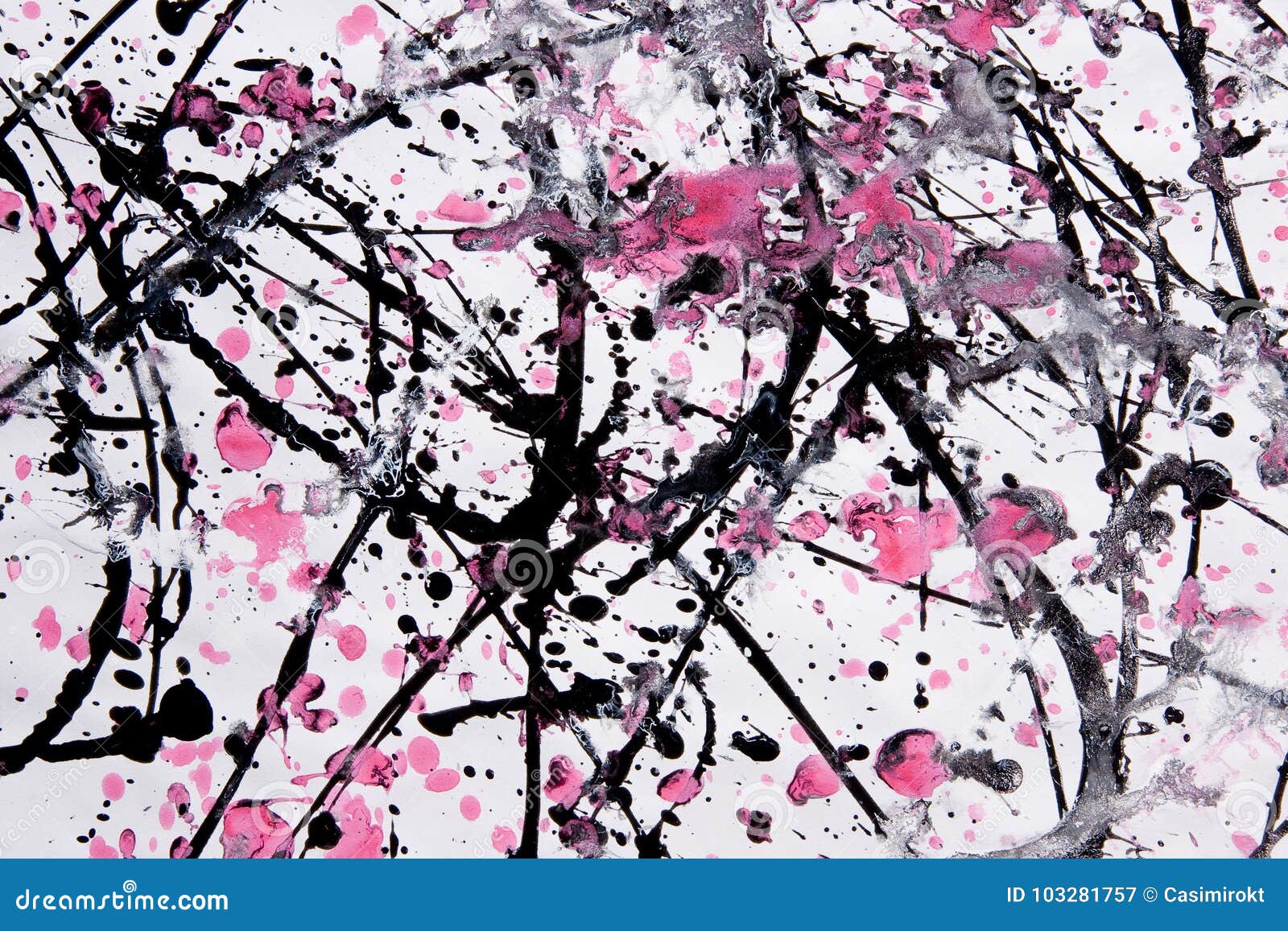 Abstract Expressionism Pattern. Style of Drip Painting. Black, R Stock ...