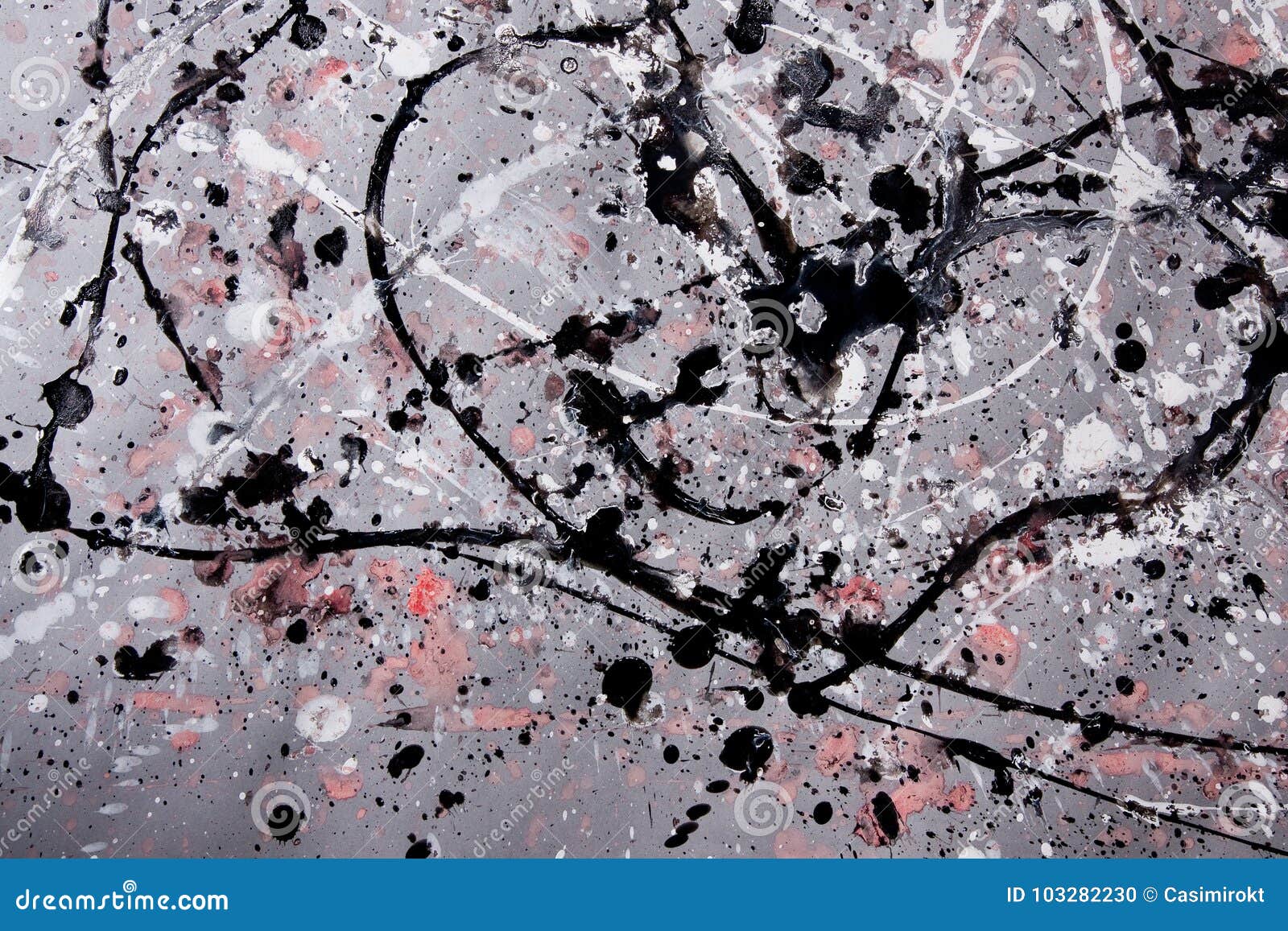 Abstract Expressionism Pattern. Style of Drip Painting. Black, R Stock ...