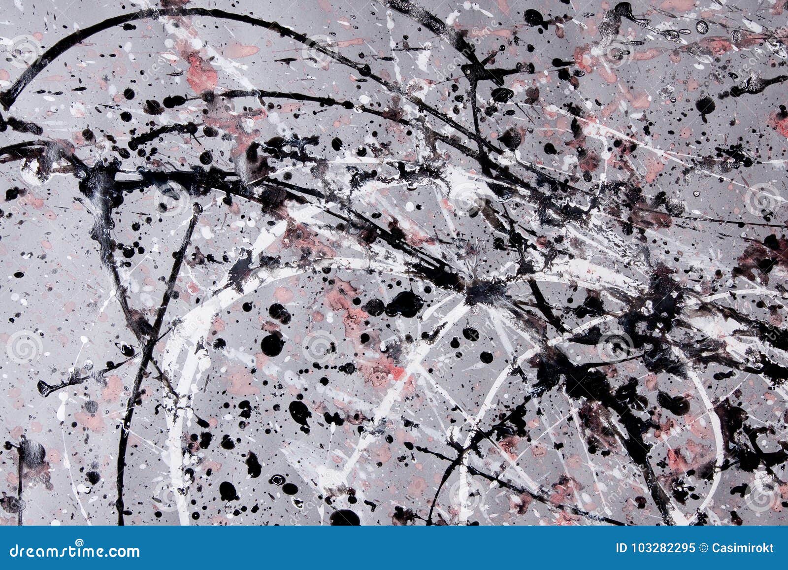 Abstract Expressionism Pattern. Style of Drip Painting. Black, R ...