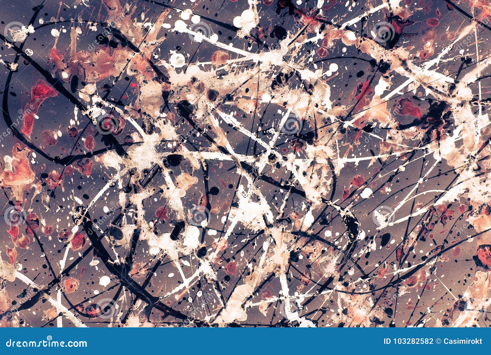 Abstract Expressionism Pattern. Style of Drip Painting. Black, R Stock ...