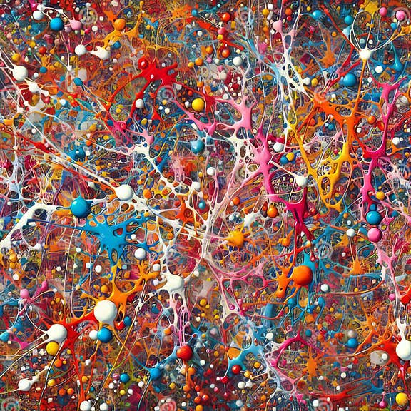 Abstract Expressionism Random Colors and Patterns Stock Illustration ...