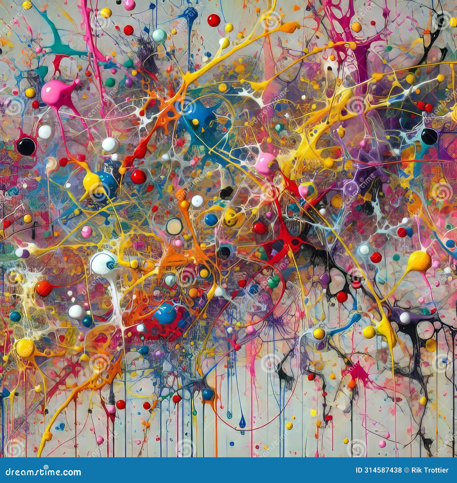 Abstract Expressionism Random Colors and Patterns Stock Illustration ...