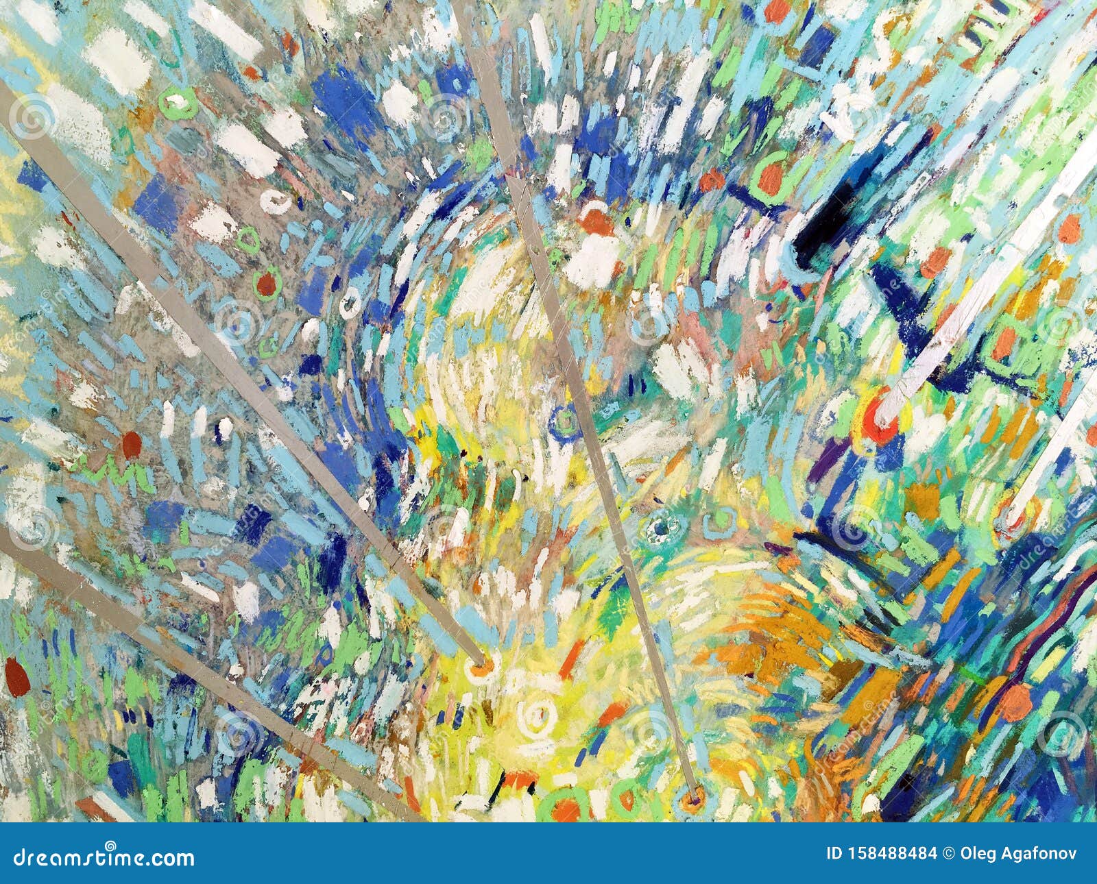 Abstract Expressionism Style with Light Clouds, Blue Sky Stock ...