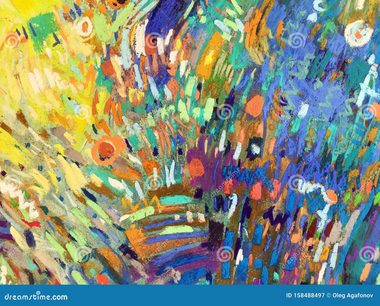 Abstract Expressionism Style with Light Clouds, Blue Sky Stock ...