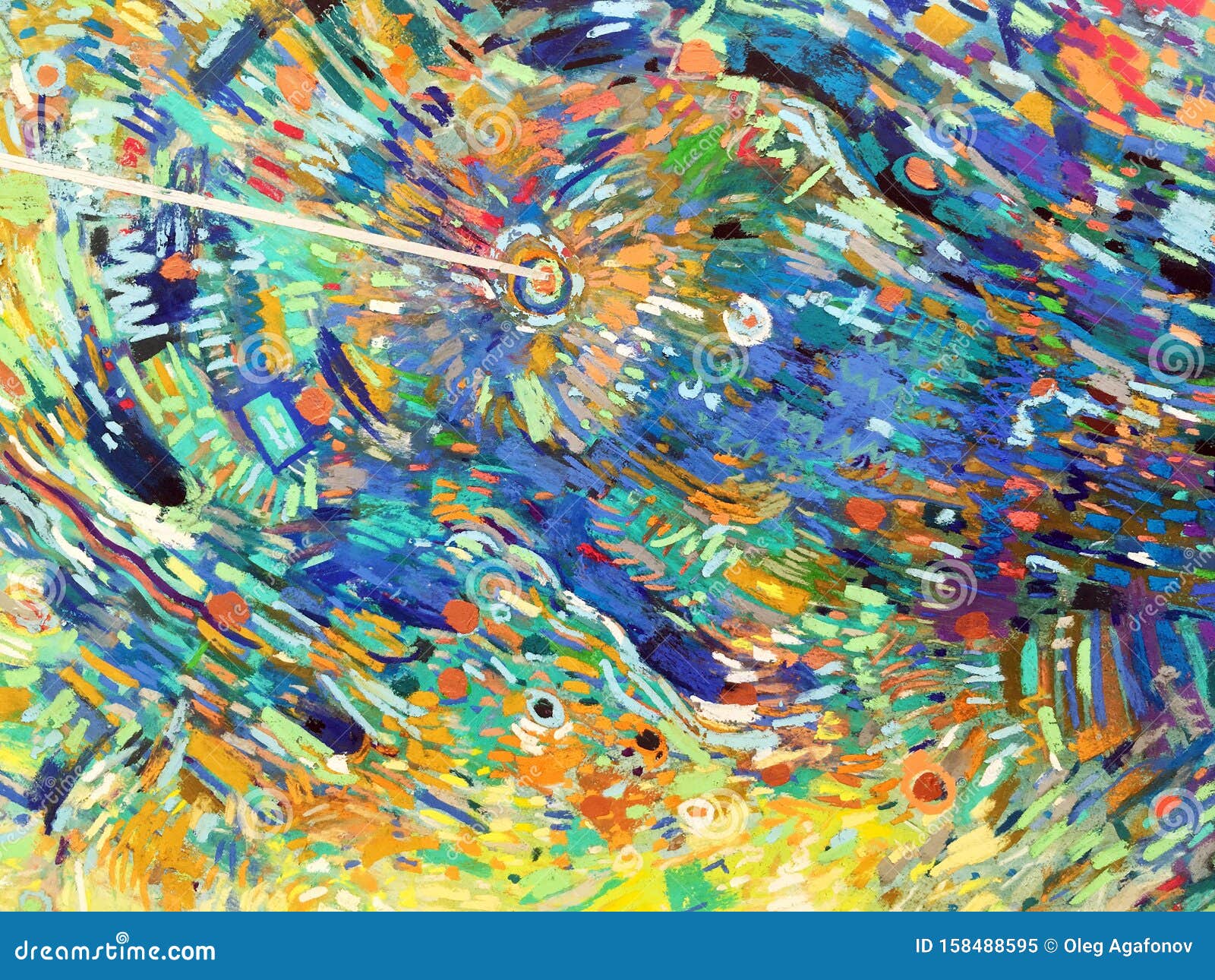 Abstract Expressionism Style with Light Clouds, Blue Sky Stock ...