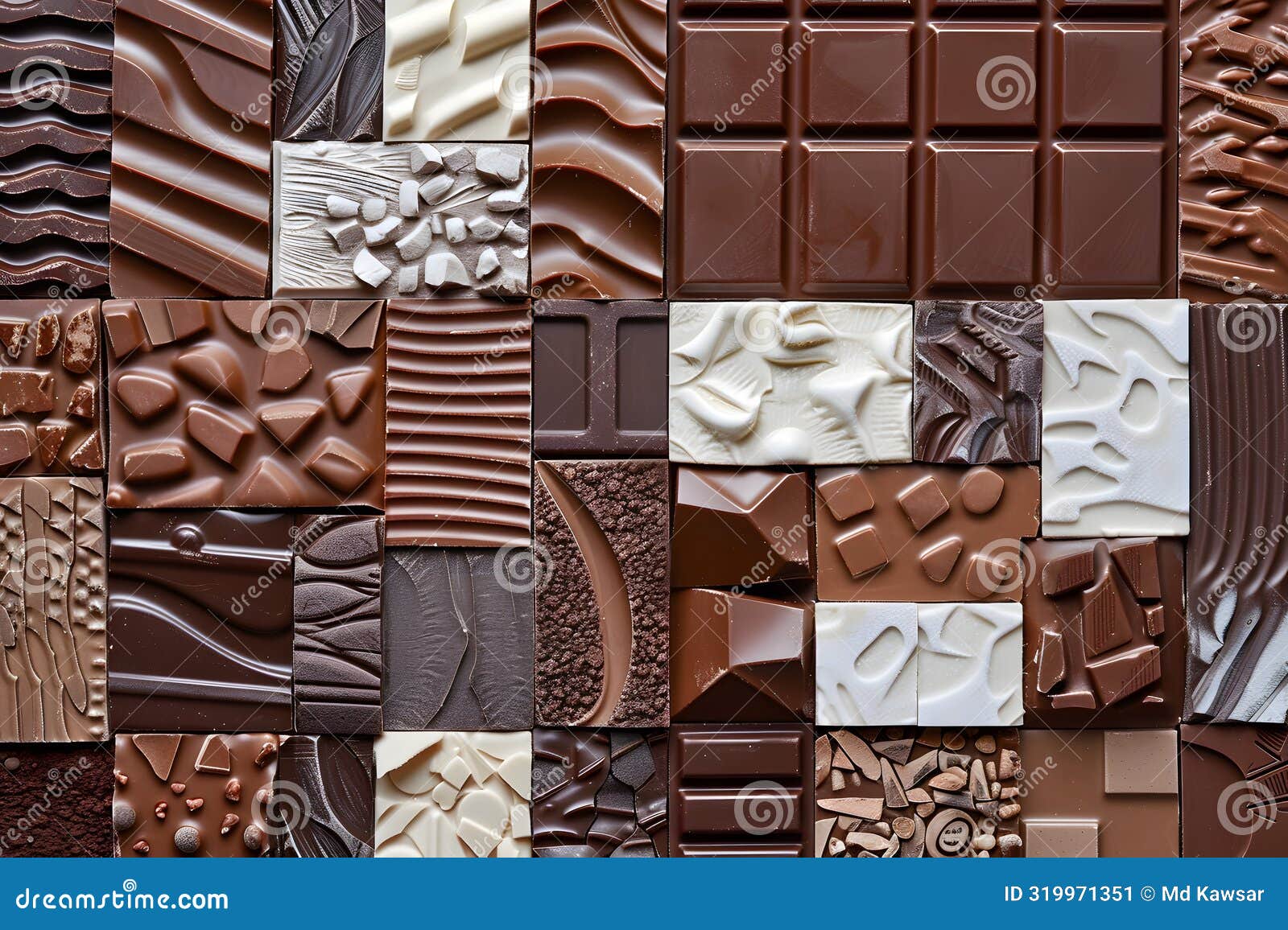 Abstract Expressionist Arrangement of Chocolate Bars Stock Illustration ...
