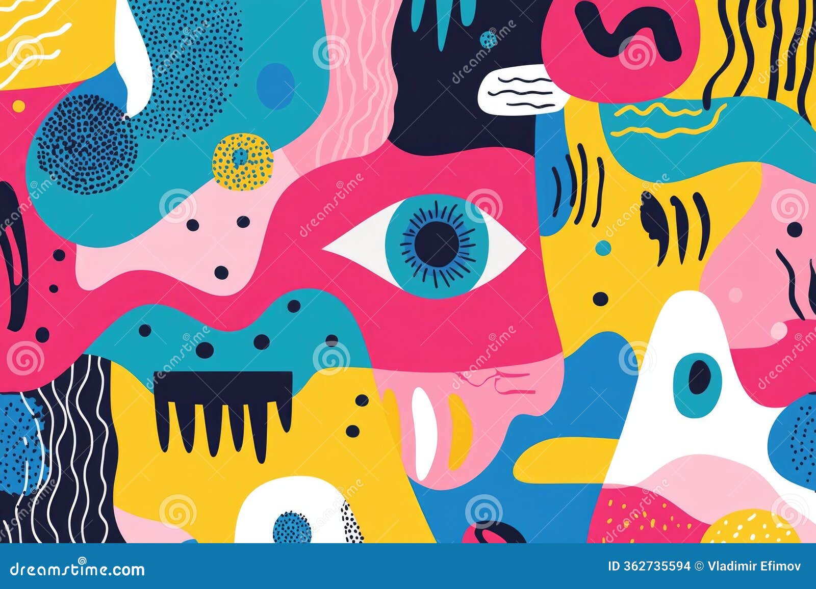 Abstract Expressionist Art Print Stock Photo - Image of decor, canvas ...