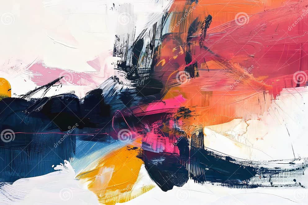 An Abstract Expressionist Artwork, with Bold Brushwork and Expressive ...
