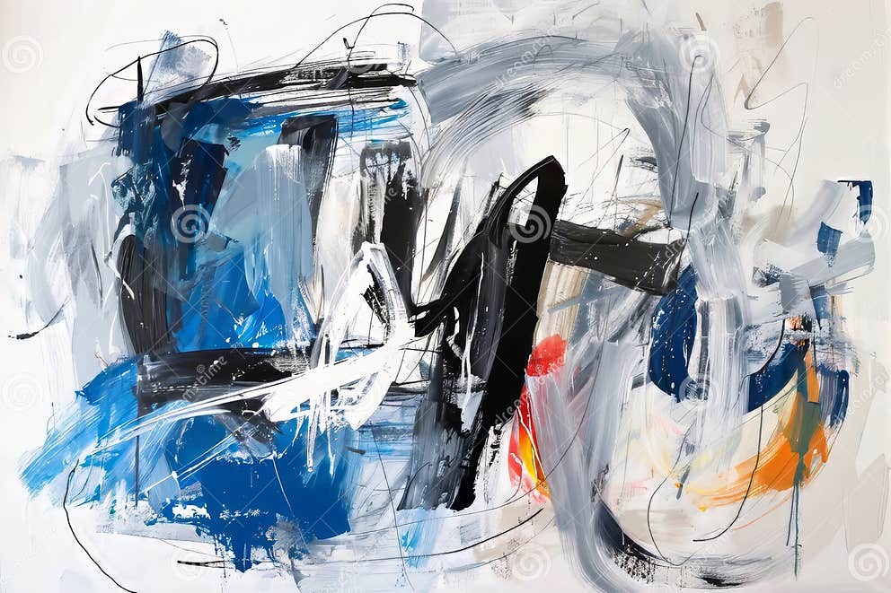 An Abstract Expressionist Artwork, with Bold Brushwork and Expressive ...