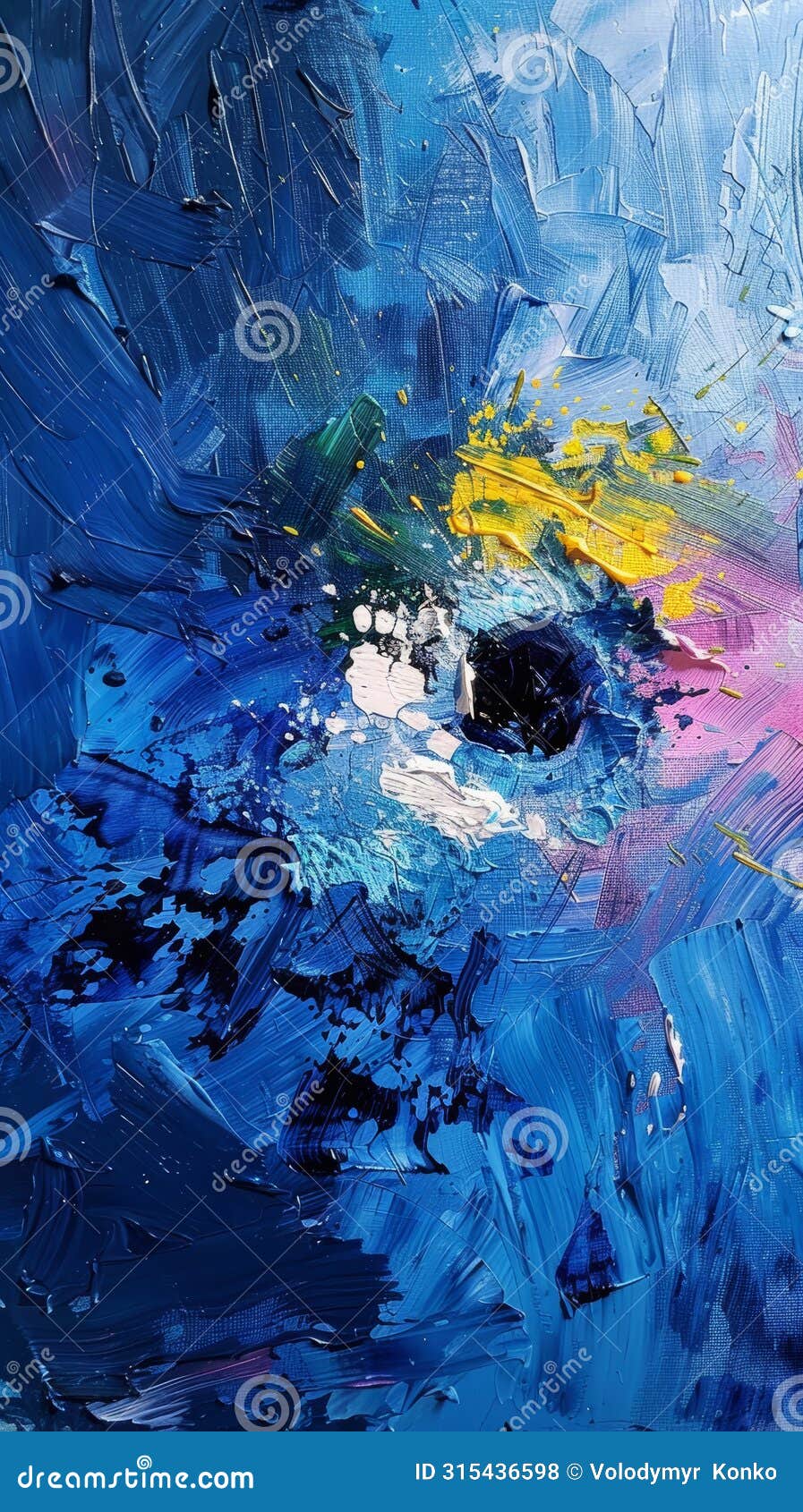 Abstract Expressionist Blue Paint Texture Stock Photo - Image of ...