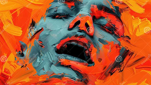 Abstract Expressionist Digital Artwork Stock Illustration ...