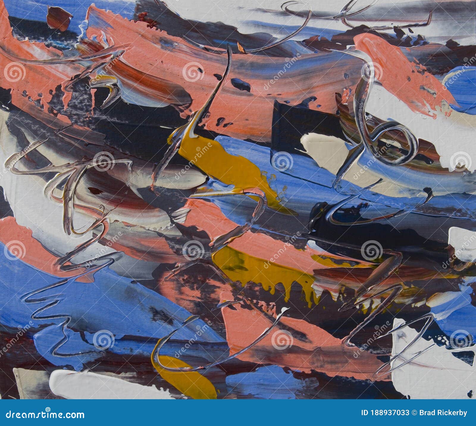 Abstract Expressionstic Oil Painting with Textures Stock Image - Image ...