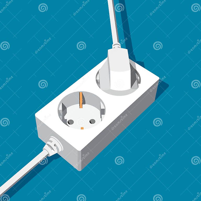 Abstract Extension Power Socket with Two Inputs Stock Vector ...