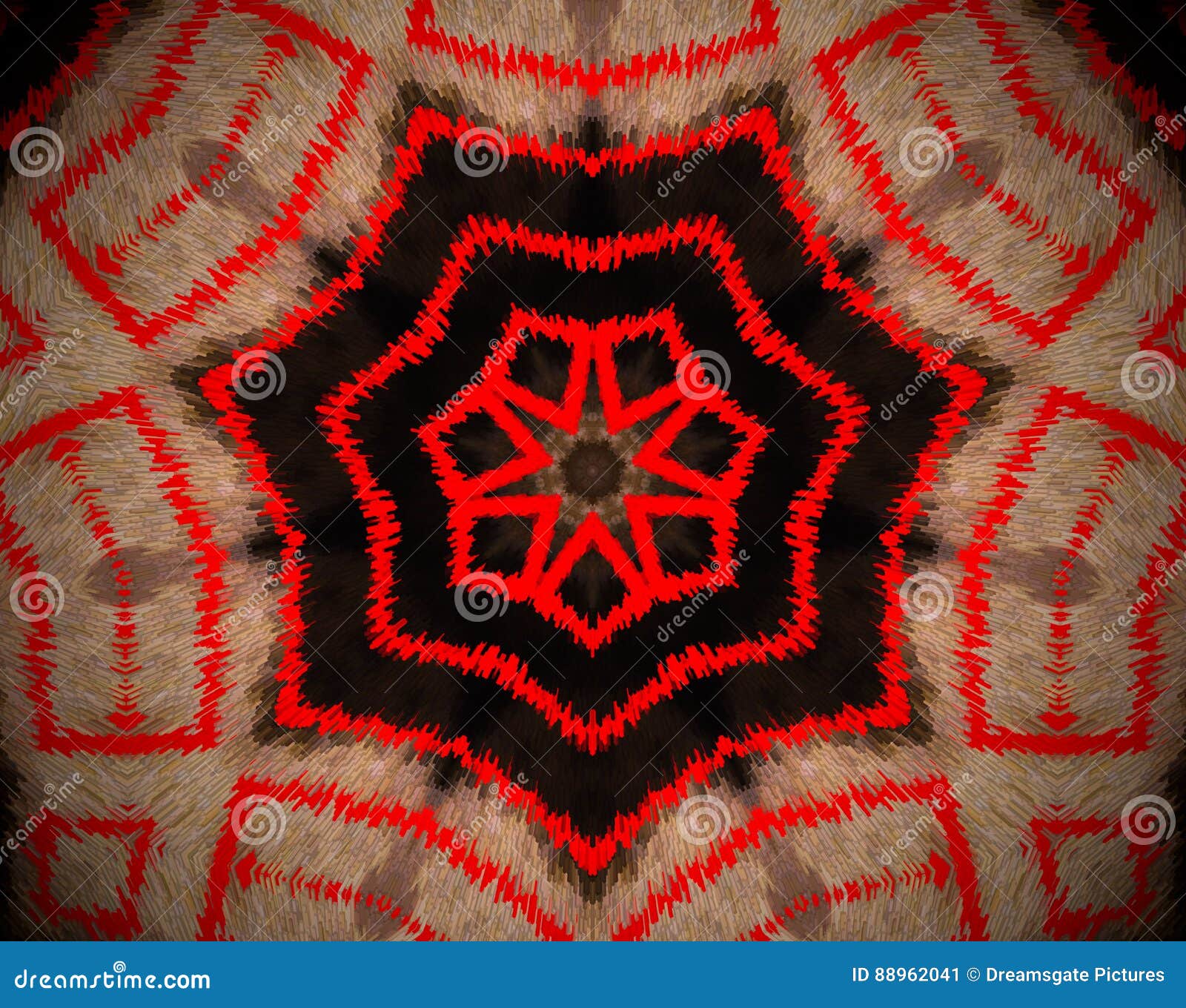 Abstract Extruded Mandala 7 Sided Star Stock Illustration ...