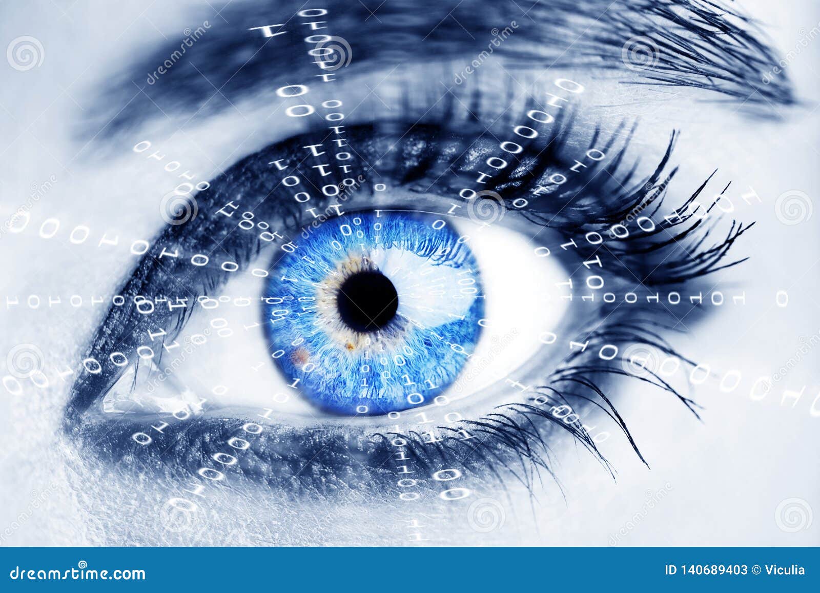 Abstract Eye with Digital Circle. Futuristic Vision Science and ...