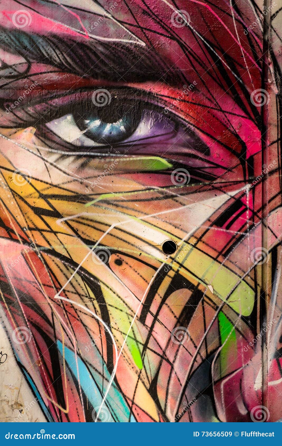 Abstract Eye and Face Graffiti Editorial Stock Image - Illustration of ...
