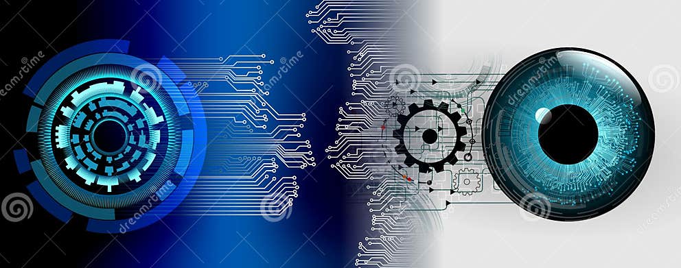 Abstract Eye Futuristic Cogs Molecules Technology with Linear and ...