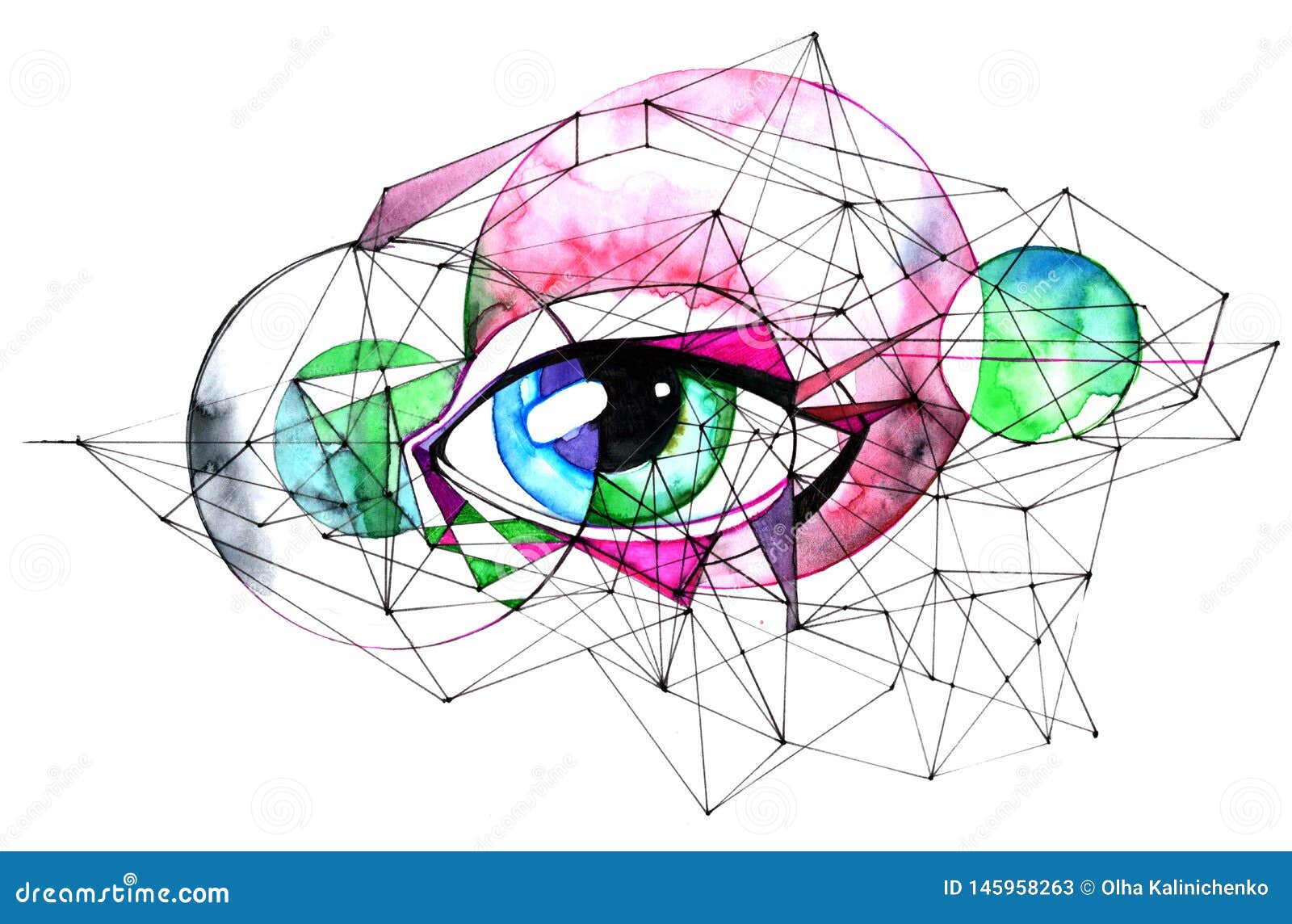 Abstract eye stock illustration. Illustration of geometrical - 145958263