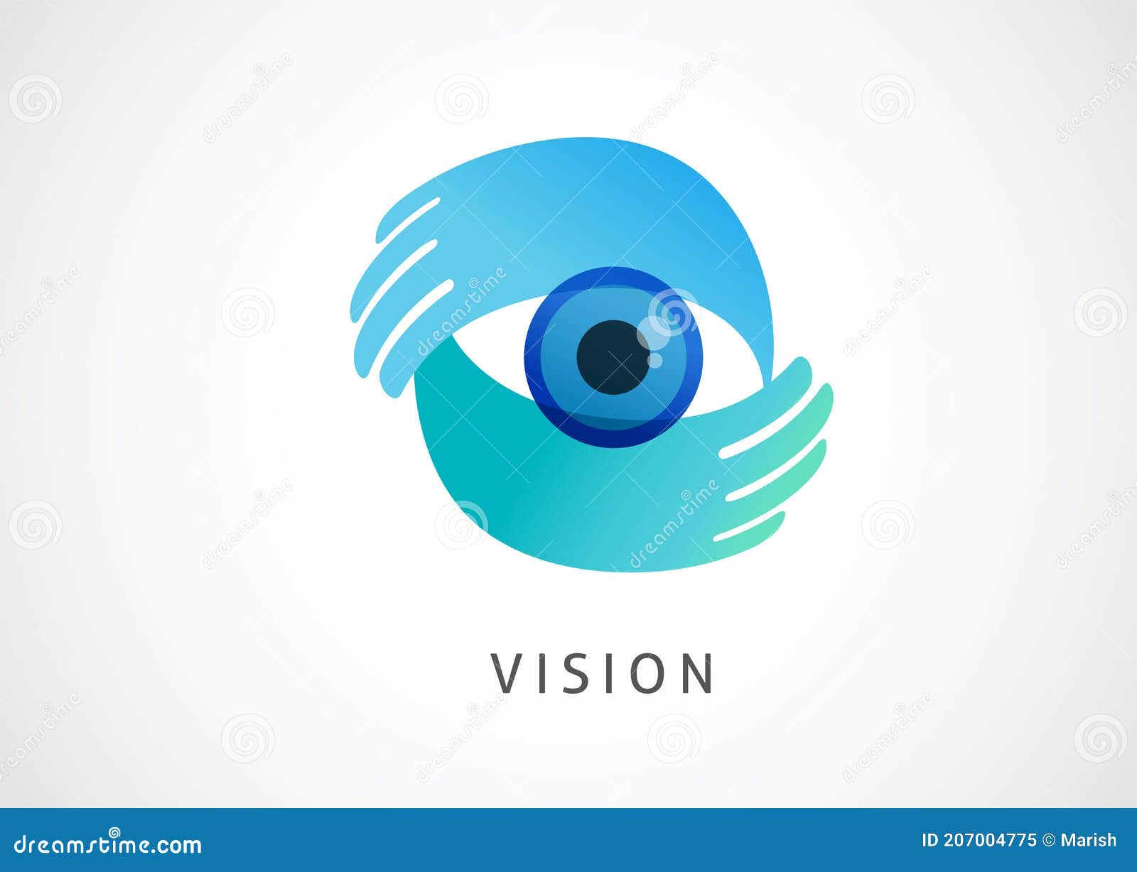 Abstract Eye Icon, Hands and Eye Logo Concept Design Stock Vector ...