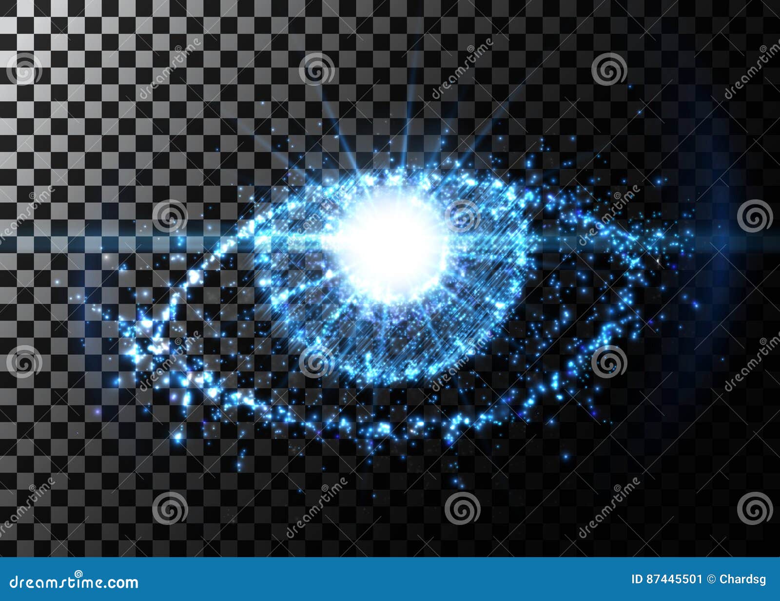 Abstract Eye from Light Particles, with Flare Effect. Vector ...