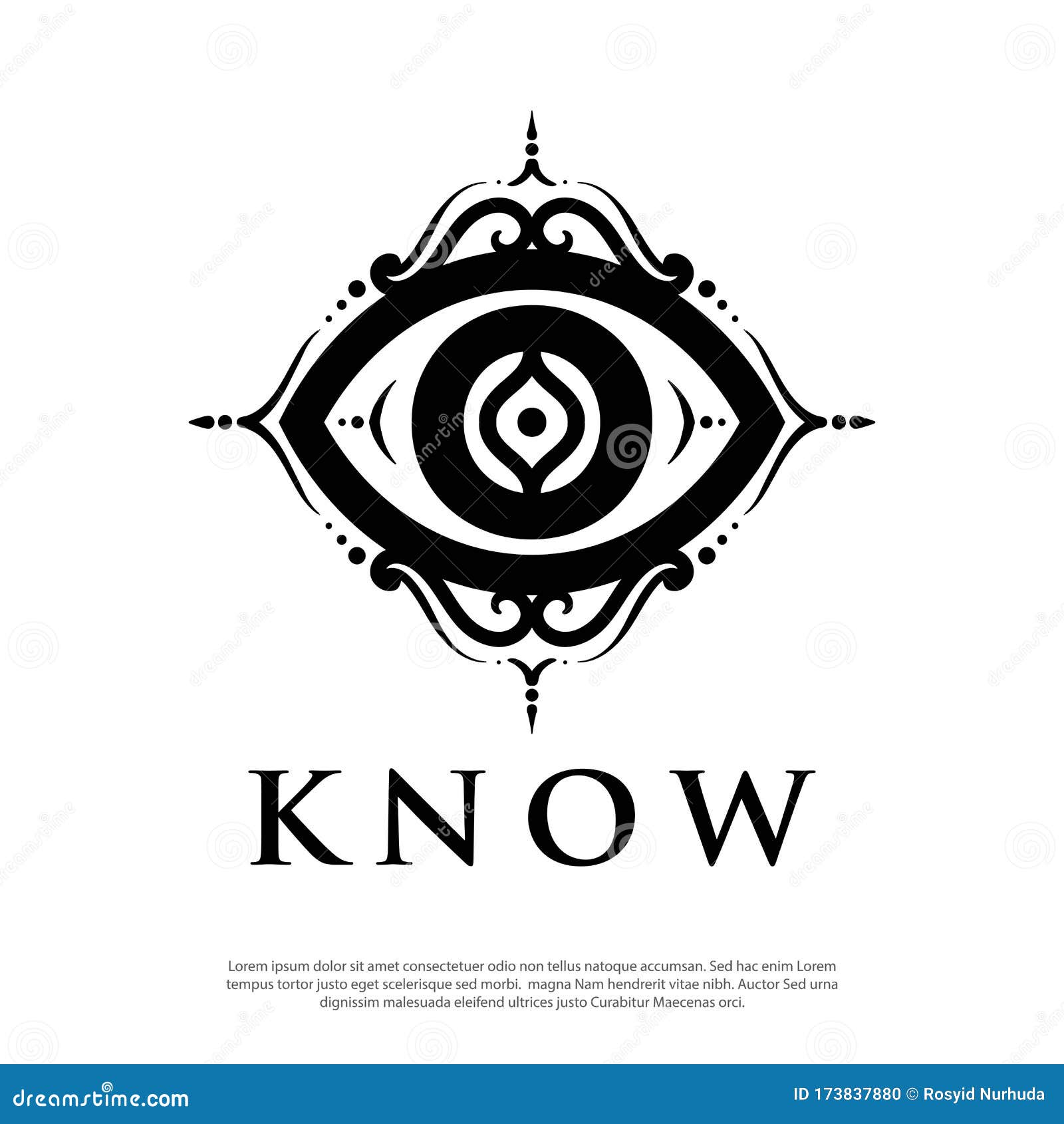 Abstract Eye Logo Vector with Simple Ornament Stock Vector ...