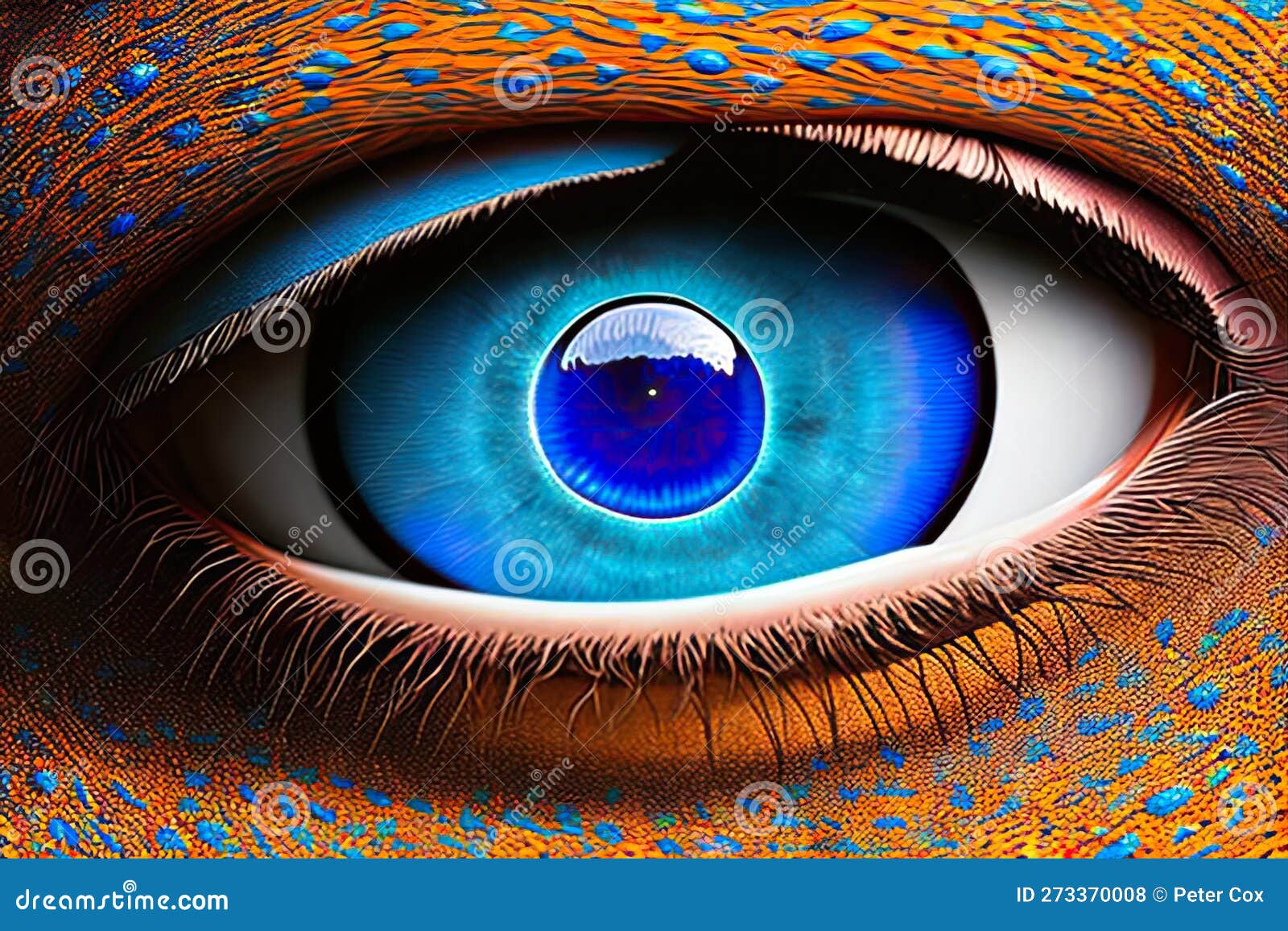 Abstract Eye in a Multitude of Colours. Generative AI Stock ...
