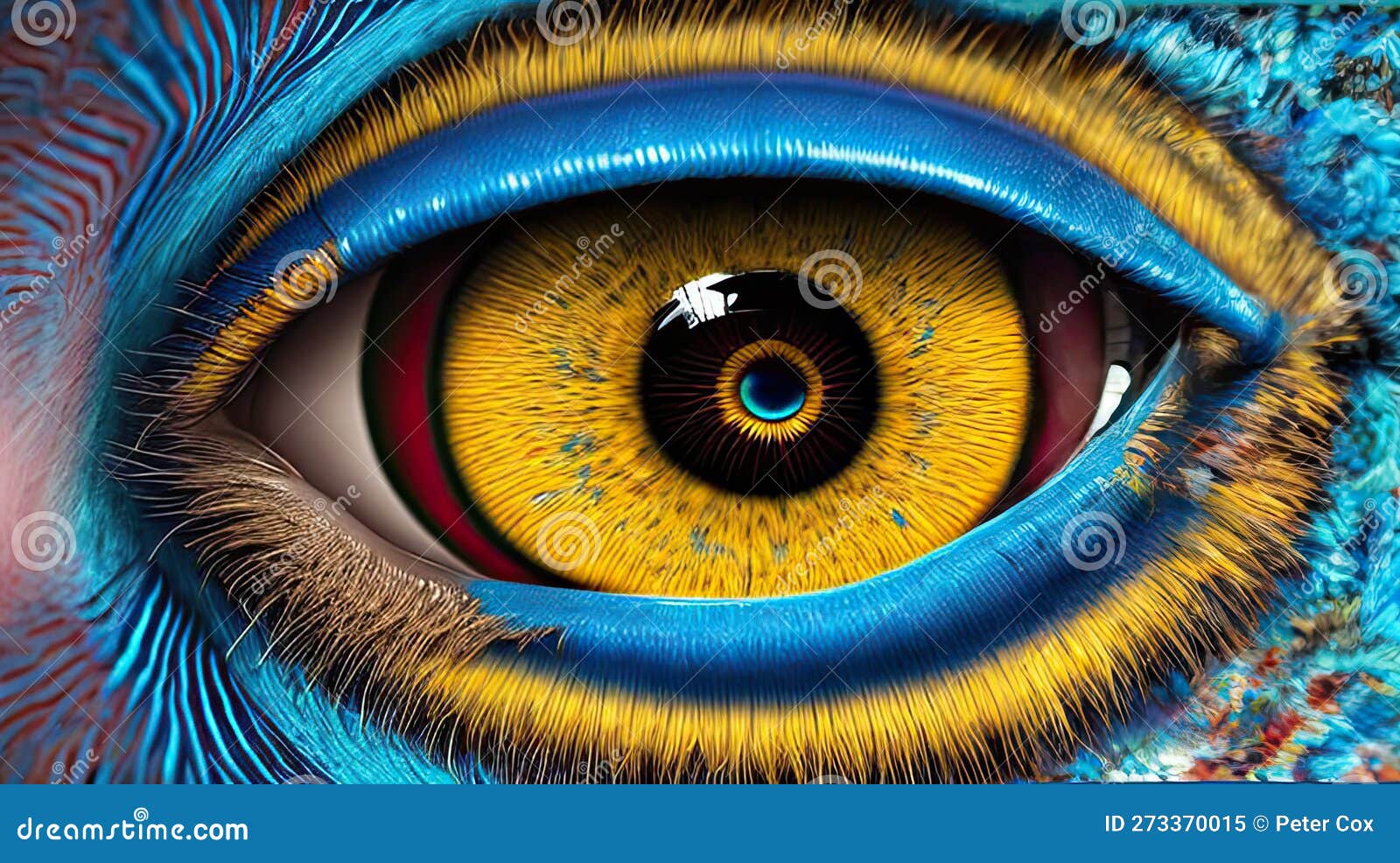 Abstract Eye in a Multitude of Colours. Generative AI Stock ...