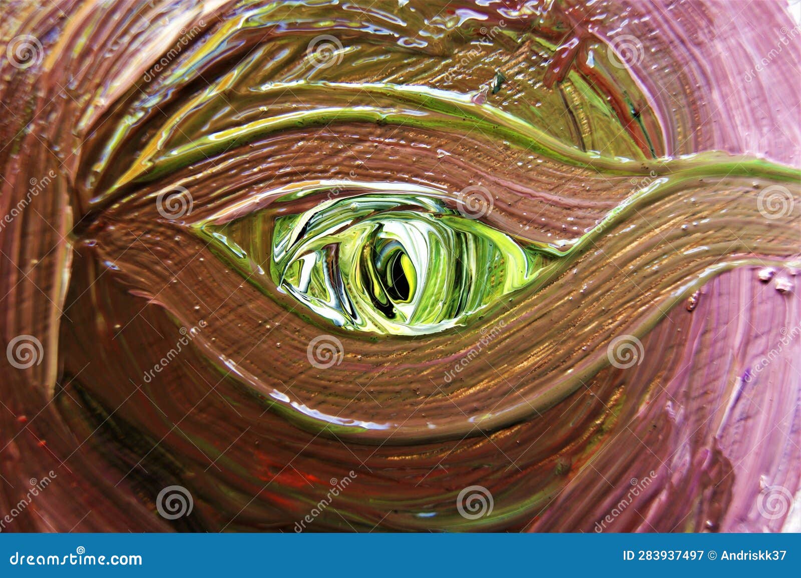 An Abstract Eye Painted with Acrylic Paints. Artistic Dark Background ...