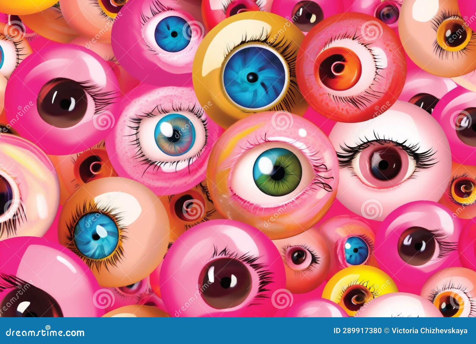 Abstract Eye Pattern Design Art Illustration Background Blue Doodle ...