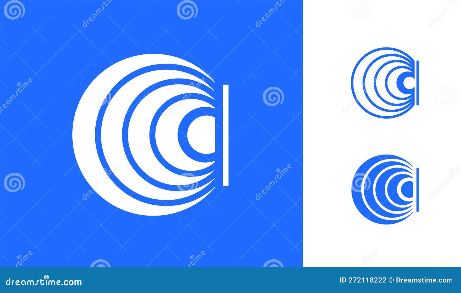 Abstract Eye Symbol in Blue and White Colors Stock Illustration ...