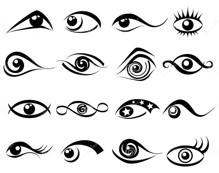 Abstract eye symbol set stock vector. Illustration of clipart - 31103765