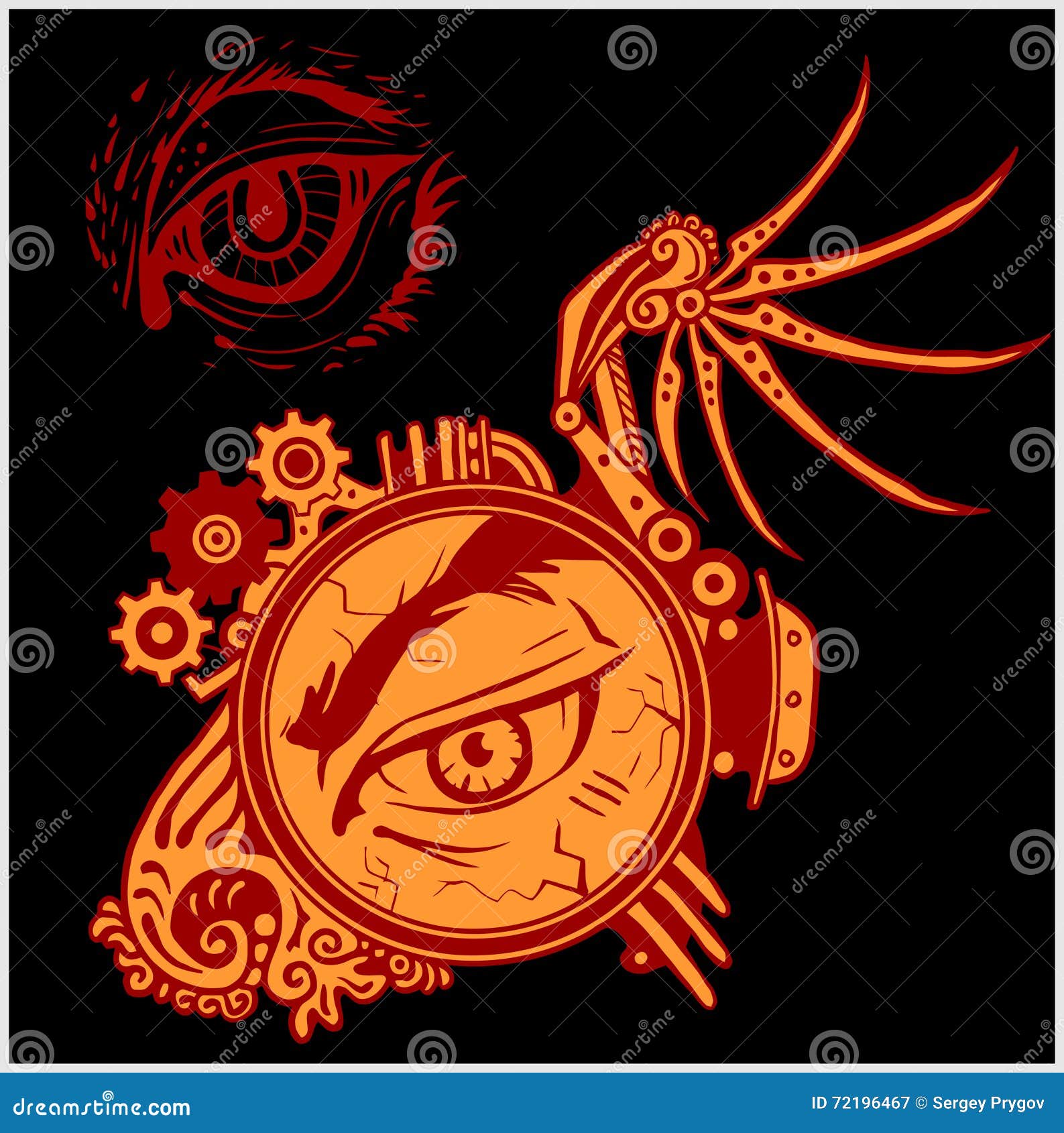 Abstract Eye for Tattoo Design Stock Vector - Illustration of drawing ...