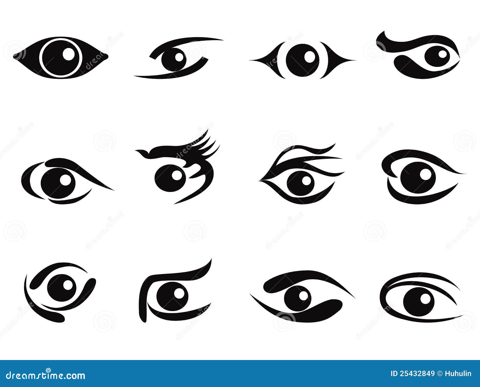 Abstract eyes icon set stock vector. Illustration of graphic - 25432849