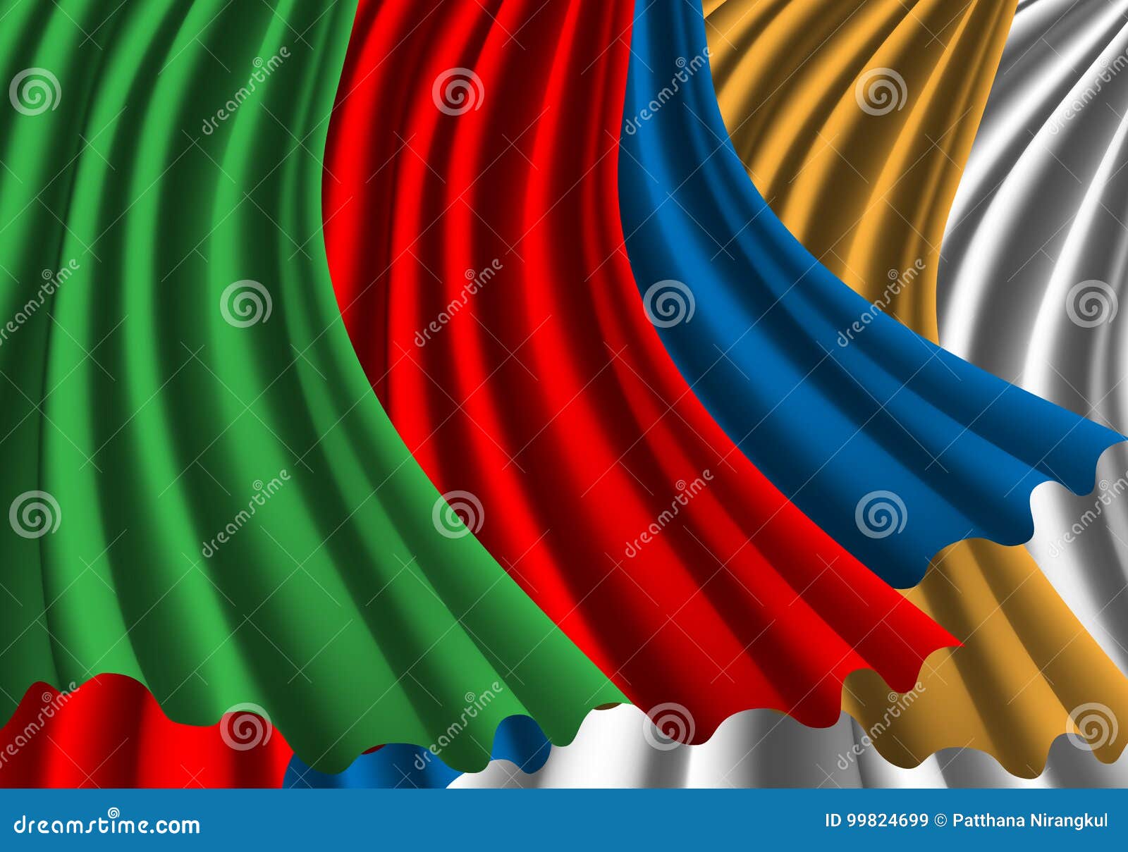 Abstract Fabric Color Wave Overlap Background Vector. Stock Vector ...