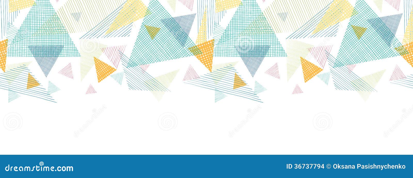 Abstract Fabric Triangles Horizontal Seamless Stock Illustration ...