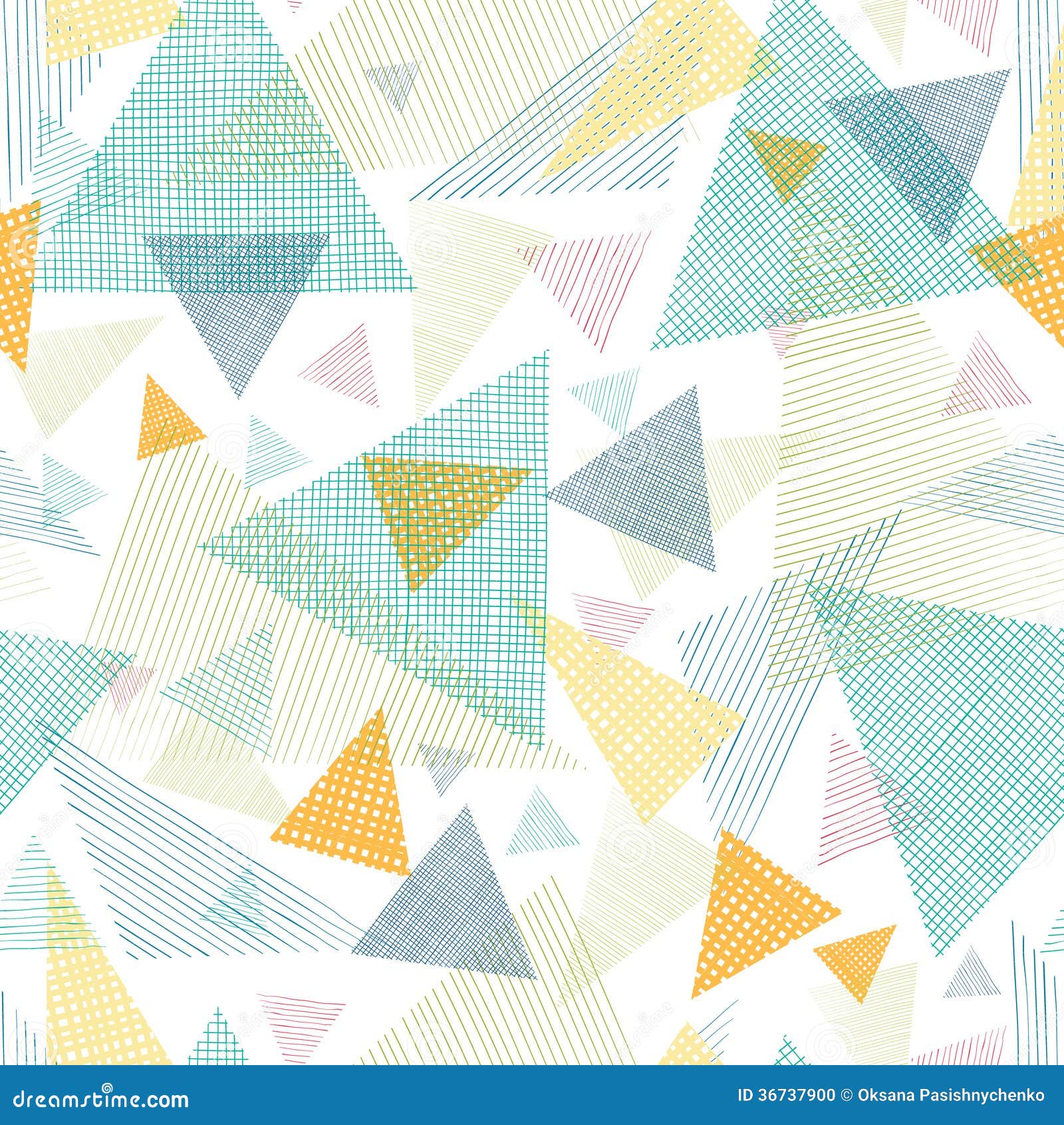Abstract Fabric Triangles Seamless Pattern Stock Illustration ...